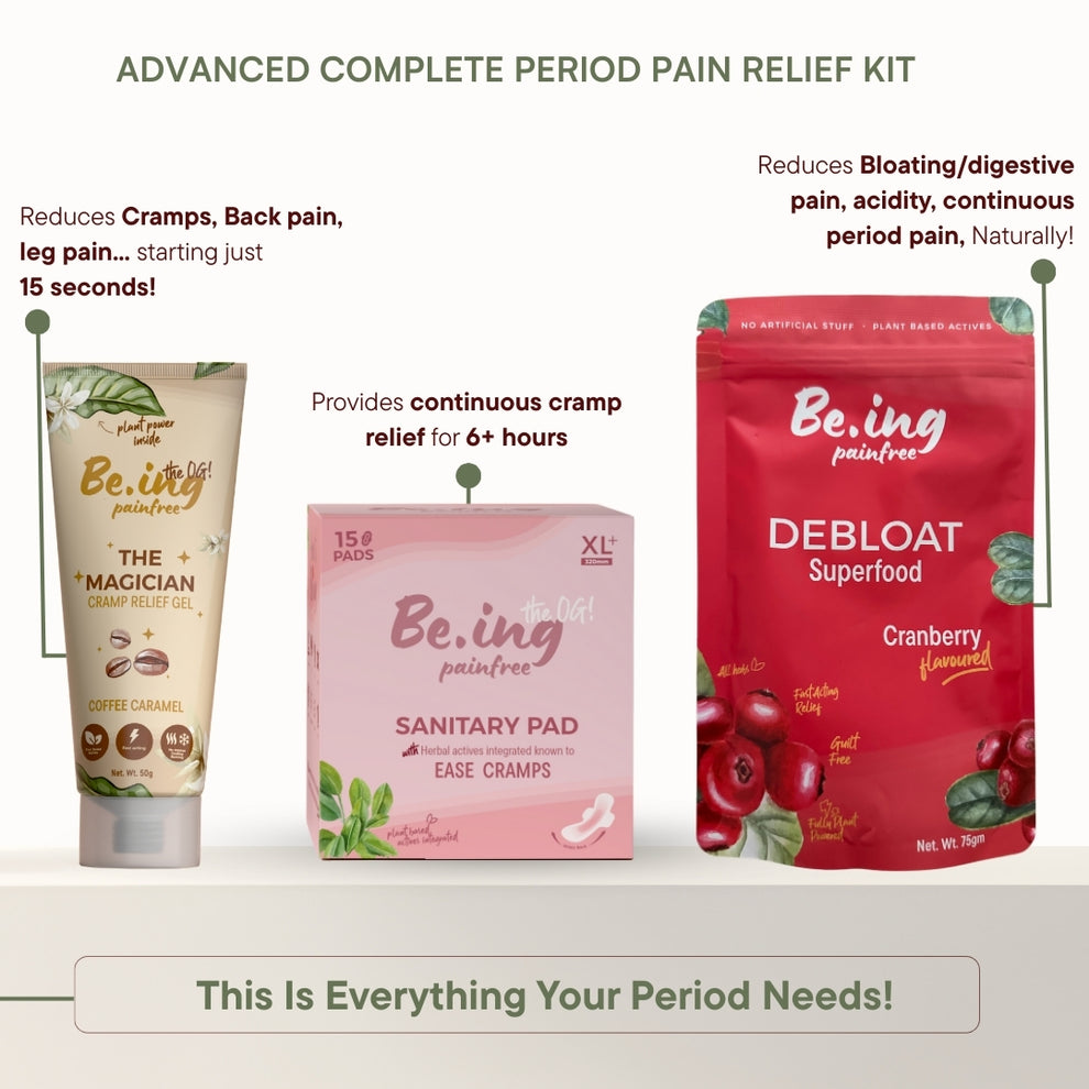 The ADVANCED Combo Kit | Period Pain Relief Products – be.ing-painfree