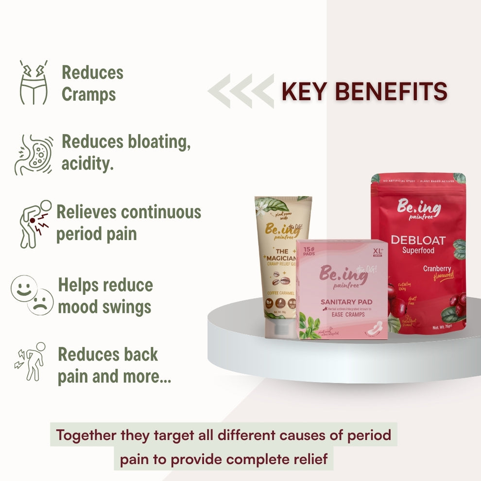 The ADVANCED Combo Kit | Period Pain Relief Products – be.ing-painfree
