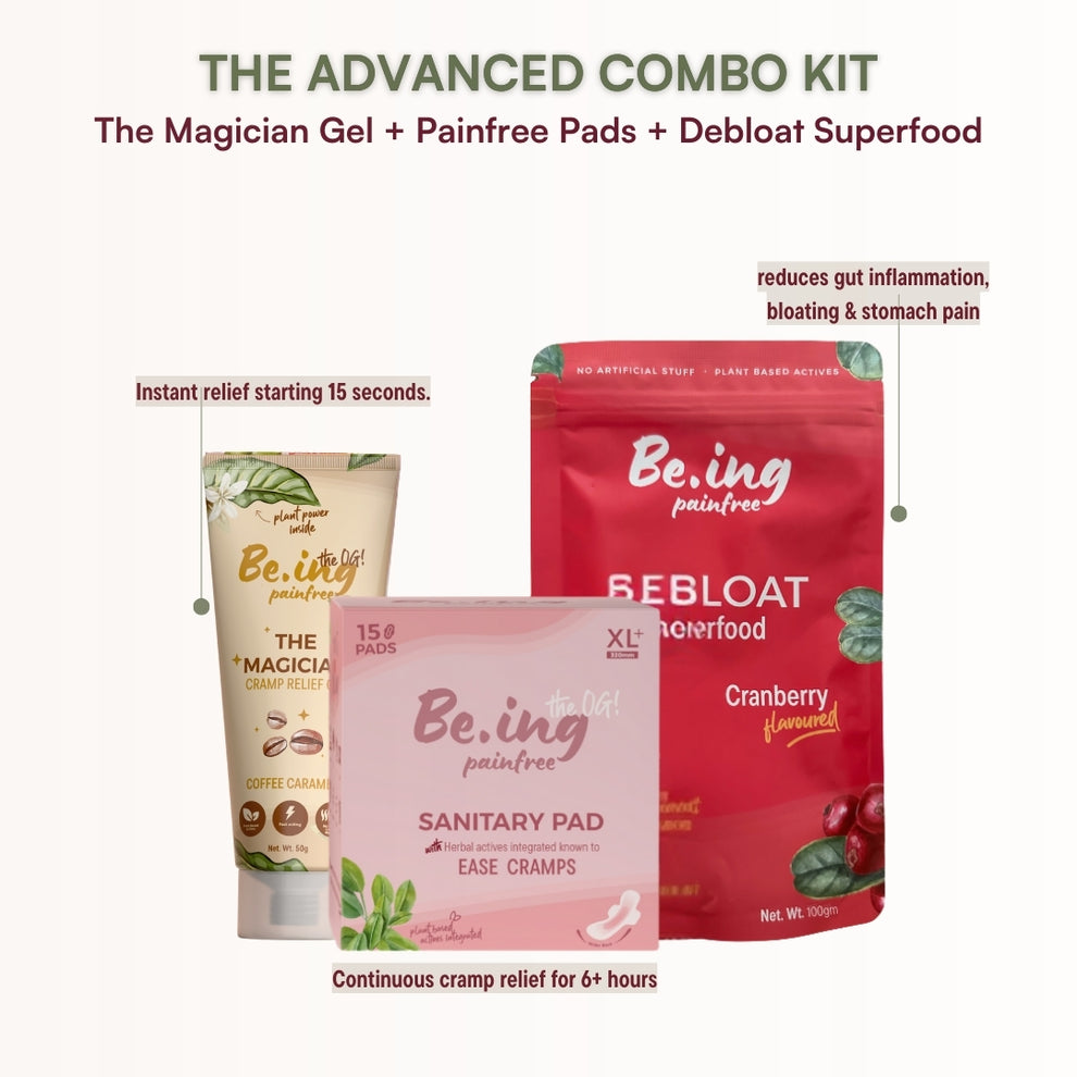 The ADVANCED Combo Kit | Period Pain Relief Products – be.ing-painfree